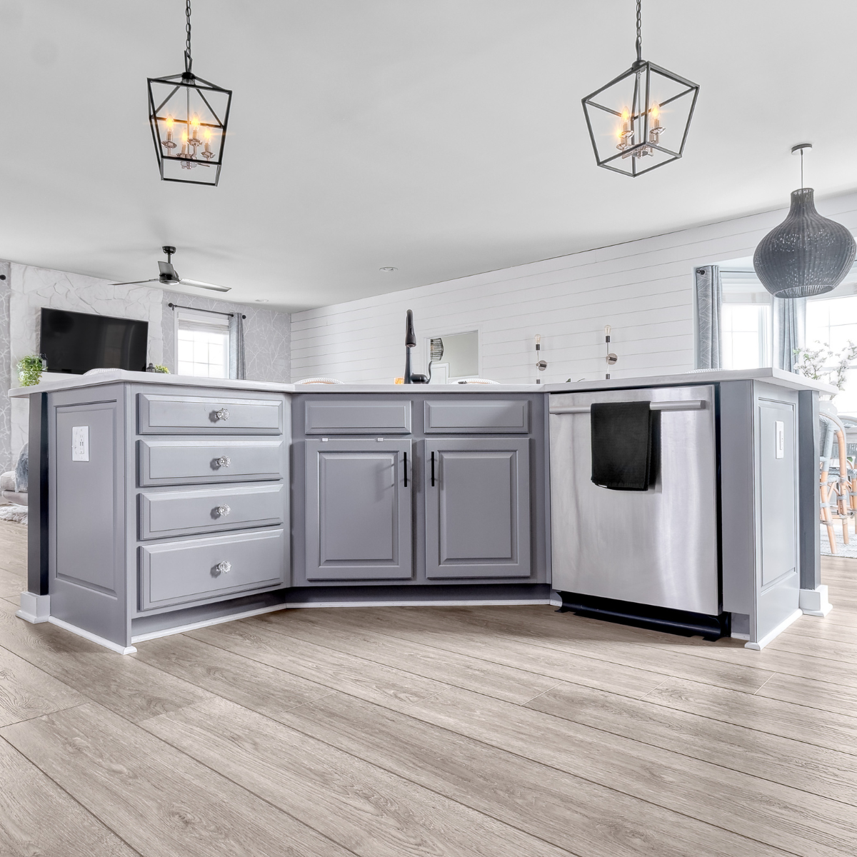 Light Grey Wire-Brushed Luxury Vinyl Plank Flooring | Arlo | Flooret ...