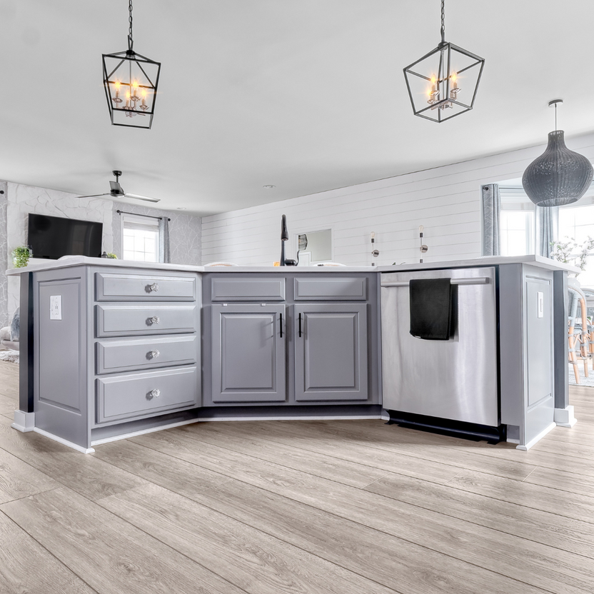 Light Grey Wire-Brushed Luxury Vinyl Plank Flooring | Arlo | Flooret ...