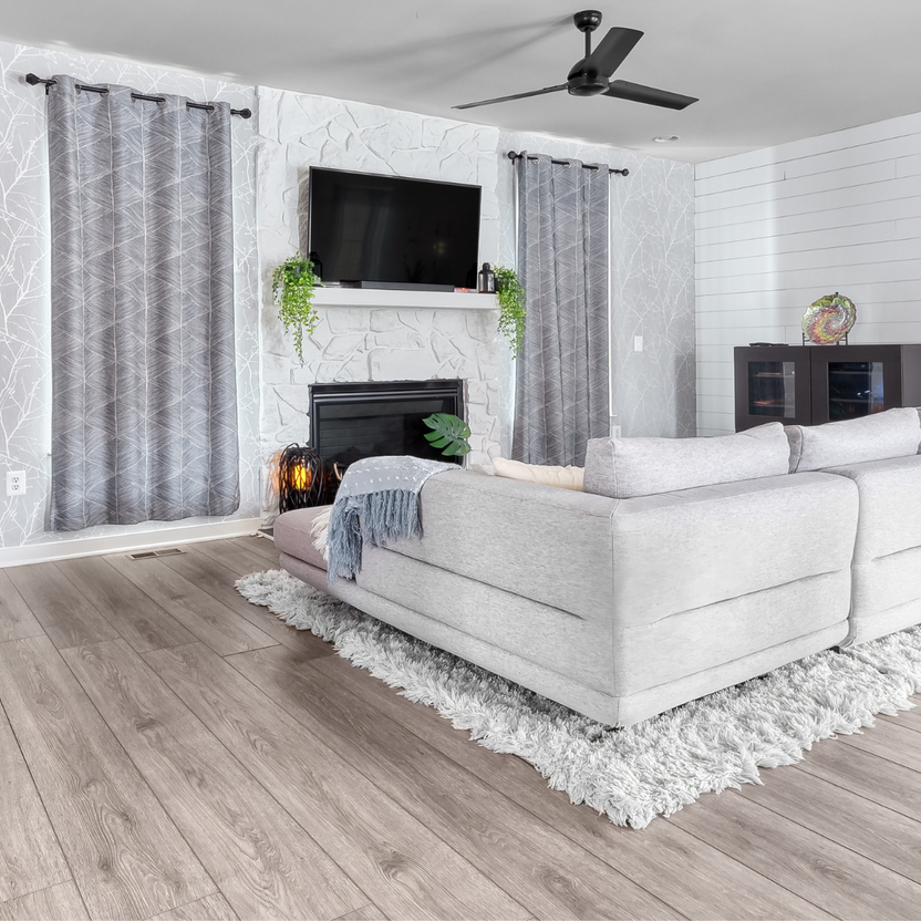 Light Grey Wire-Brushed Luxury Vinyl Plank Flooring | Arlo | Flooret ...