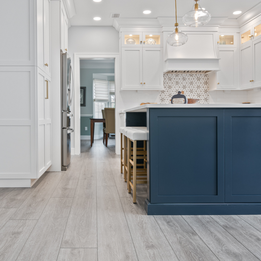 Light Grey Wire-Brushed Luxury Vinyl Plank Flooring | Arlo | Flooret ...