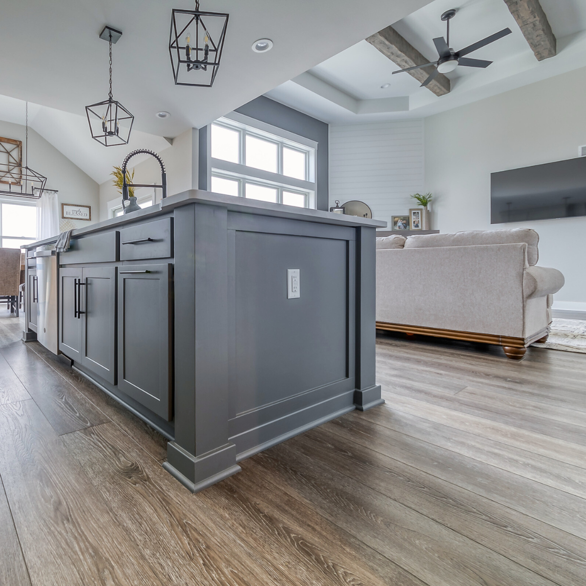 Weathered Grey and Brown Luxury Vinyl Plank Flooring | Ashford ...