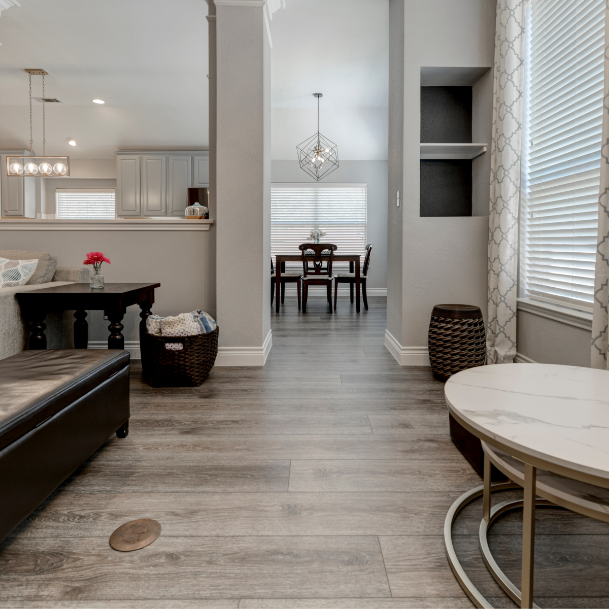 Weathered Grey and Brown Luxury Vinyl Plank Flooring | Ashford ...