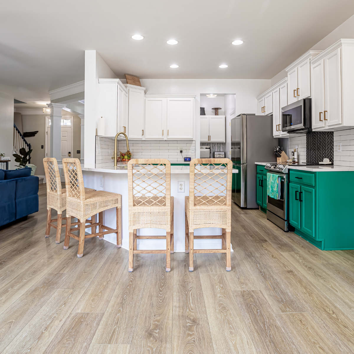 Natural White Wire-Brushed Luxury Vinyl Plank Flooring | Sutton ...