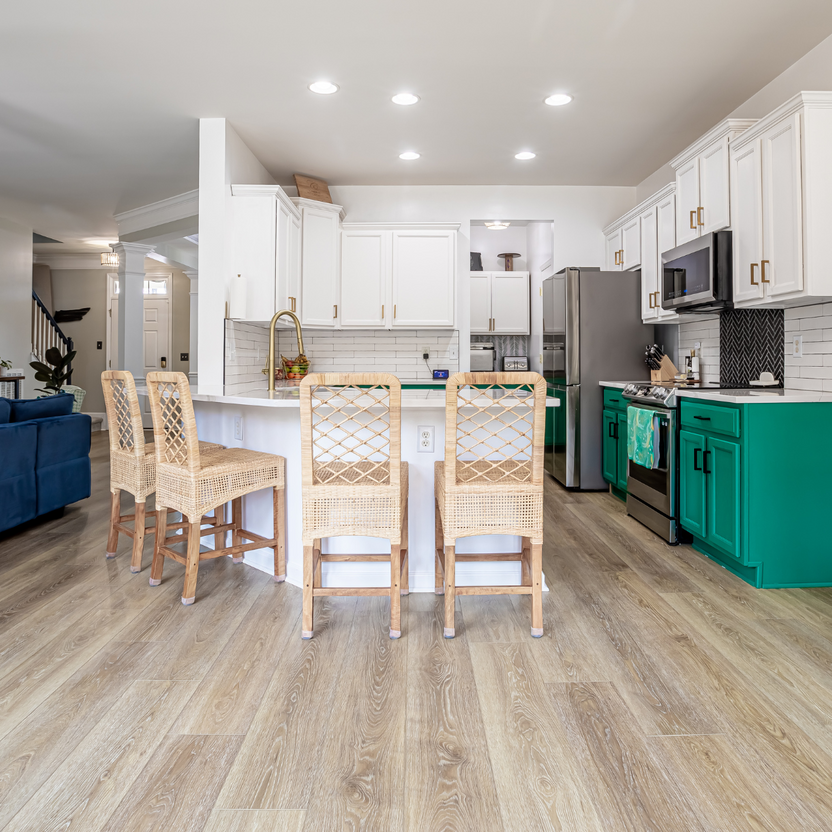 Natural White Wire-Brushed Luxury Vinyl Plank Flooring | Sutton ...