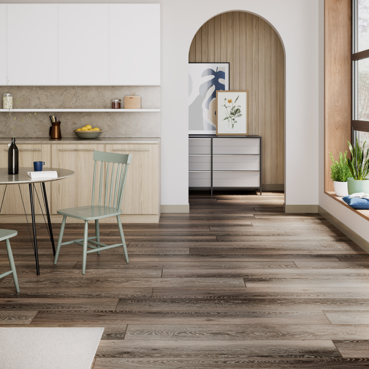 Rustic Wire-Brushed Luxury Vinyl Plank Flooring | Dimalo | Flooret ...