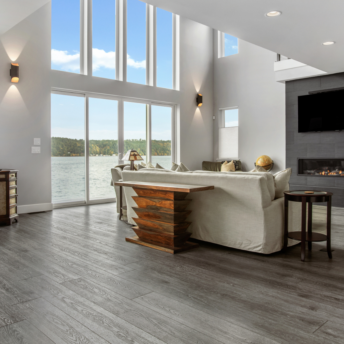 Pure Grey Luxury Vinyl Plank Flooring | Hafren | Flooret - Flooret