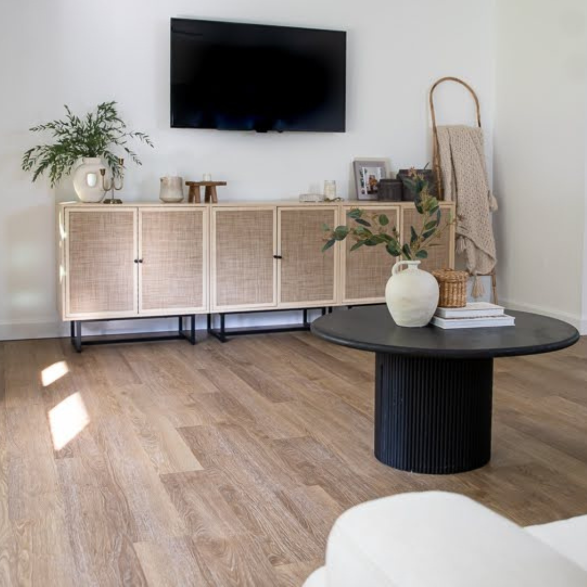 Natural White Wire-Brushed Luxury Vinyl Plank Flooring | Sutton ...