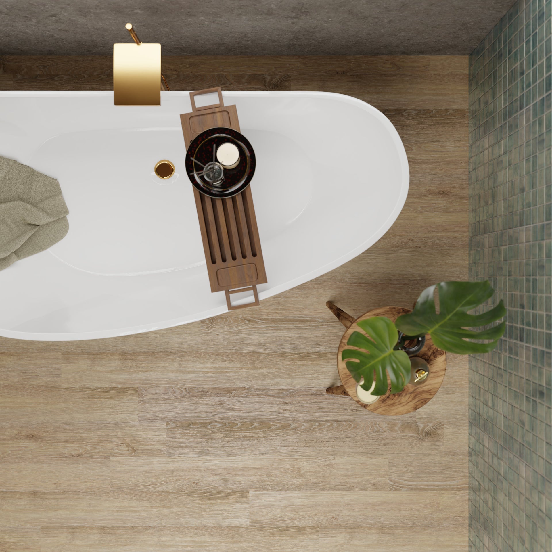 Natural White Wire-Brushed Luxury Vinyl Plank Flooring | Sutton ...