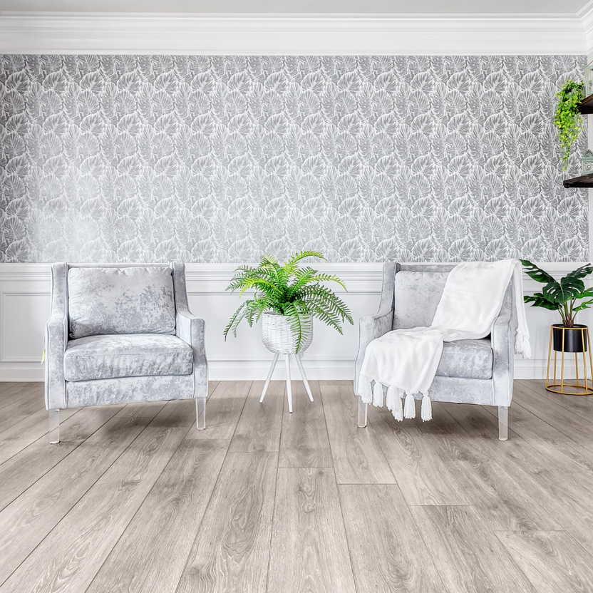 Light Grey Wire-Brushed Luxury Vinyl Plank Flooring | Arlo | Flooret ...