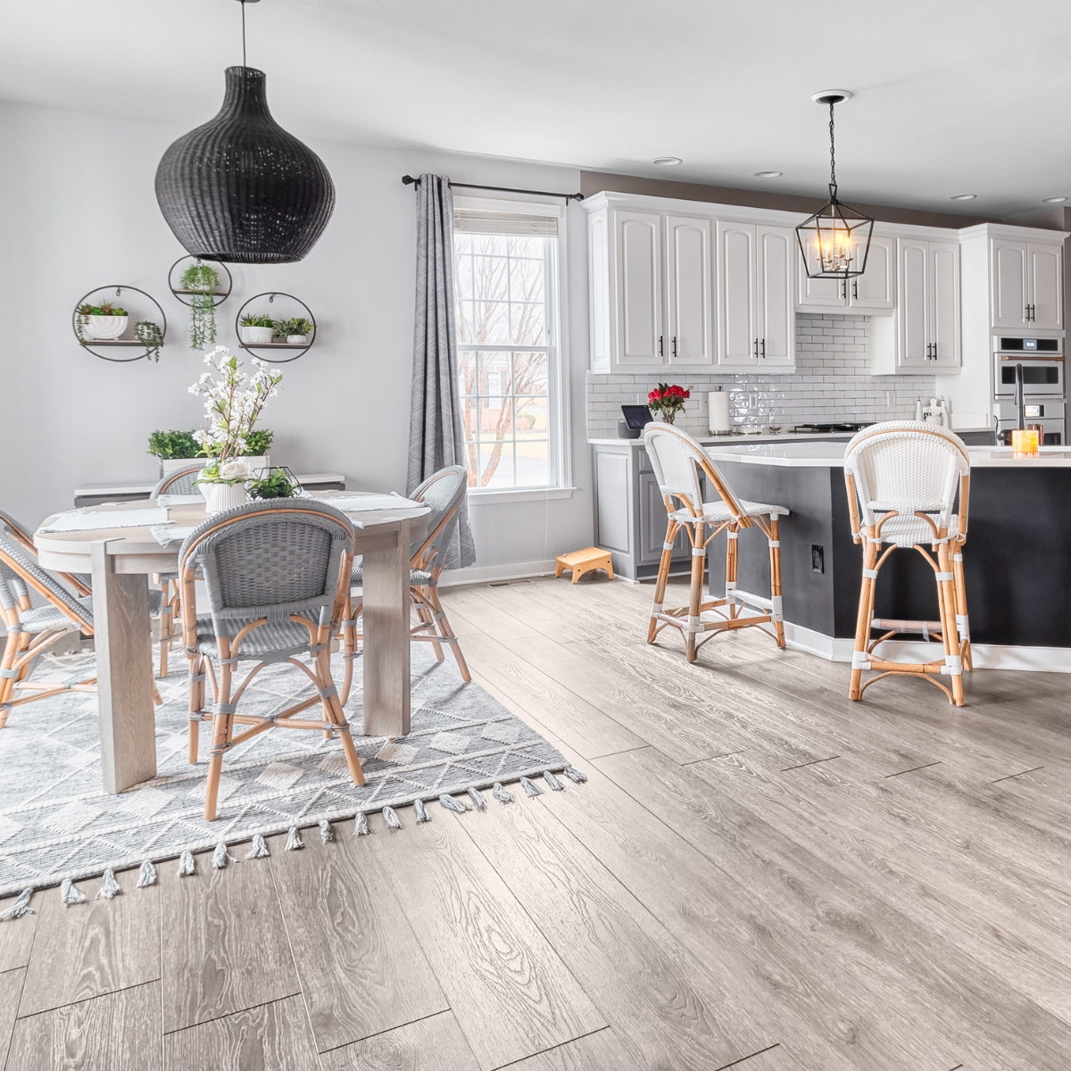 Light Grey Wire-Brushed Luxury Vinyl Plank Flooring | Arlo | Flooret ...