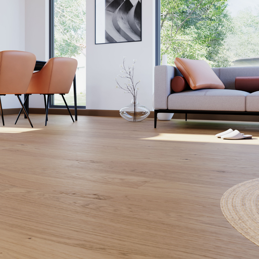 Warm Mid-tone Brown Engineered Hardwood Flooring | Anza | Flooret - Flooret