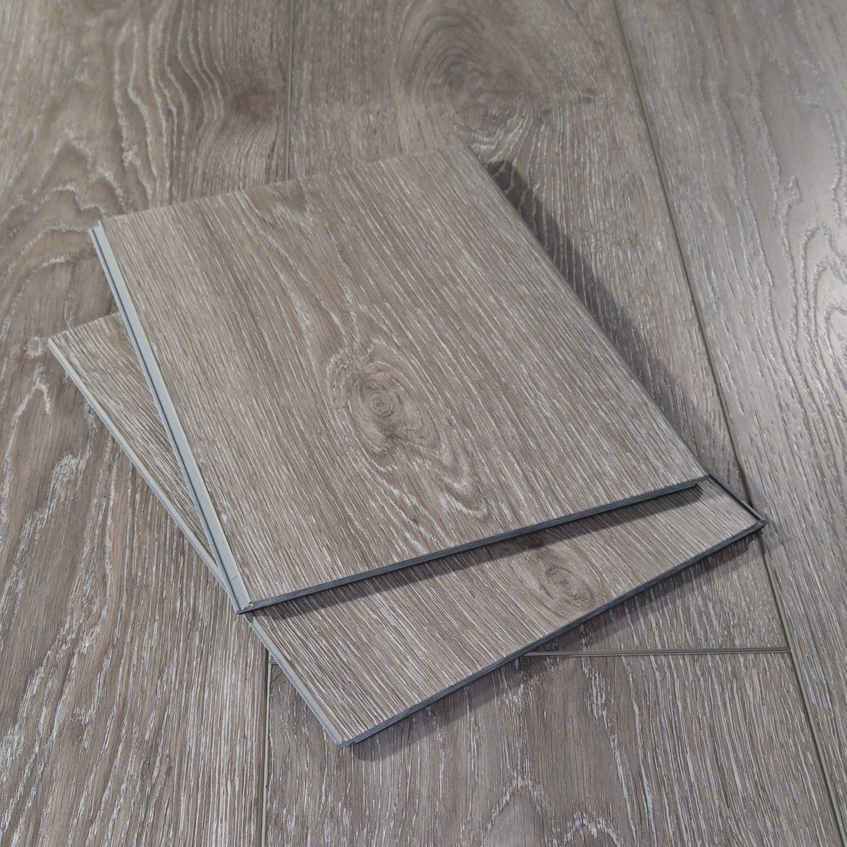 Light Grey Wire-Brushed Luxury Vinyl Plank Flooring | Arlo | Flooret ...