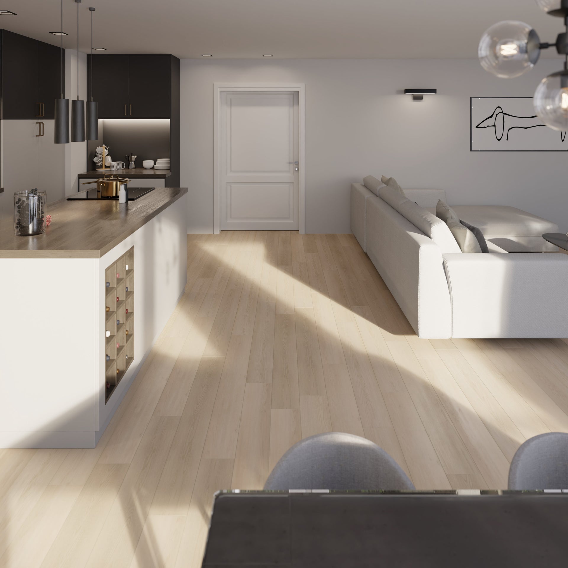 Neutral White Oak Luxury Vinyl Plank Flooring | Jova | Flooret - Flooret