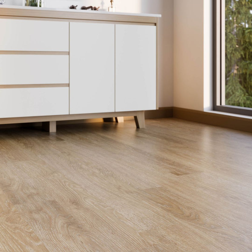 Natural White Wire-Brushed Luxury Vinyl Plank Flooring | Sutton ...