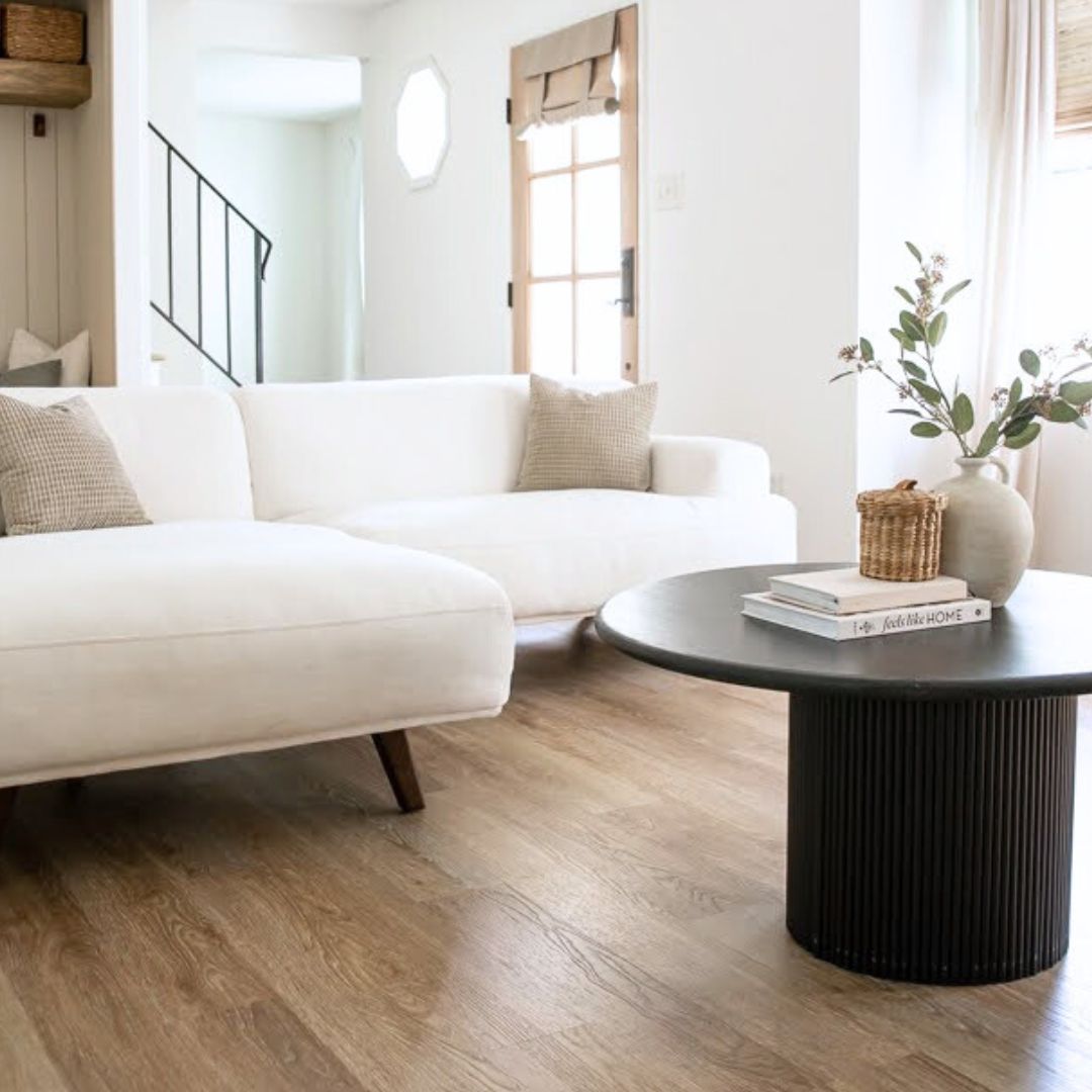 Natural White Wire-Brushed Luxury Vinyl Plank Flooring | Sutton ...