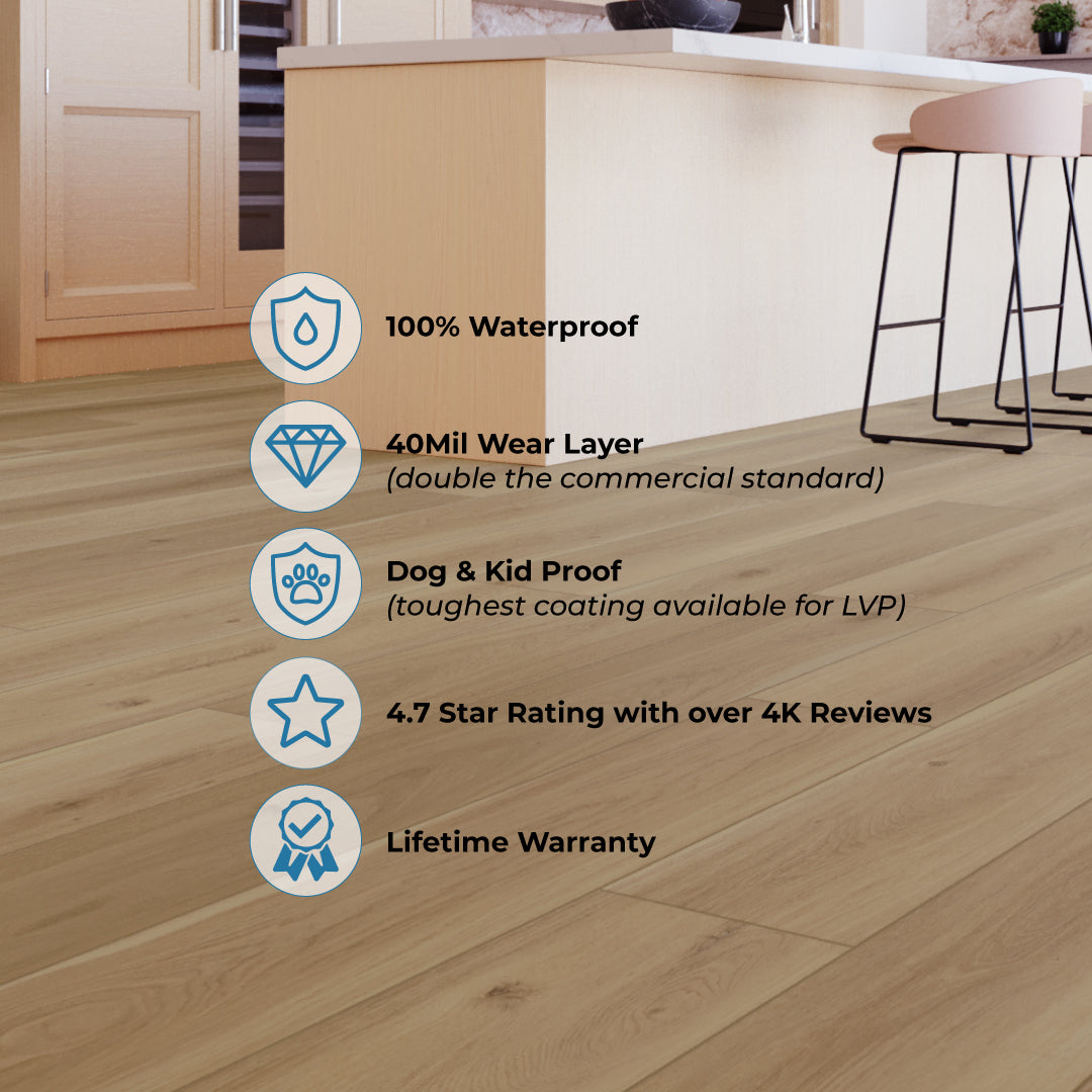 Walnut Tone Luxury Vinyl Plank Flooring | Windsor | Flooret - Flooret