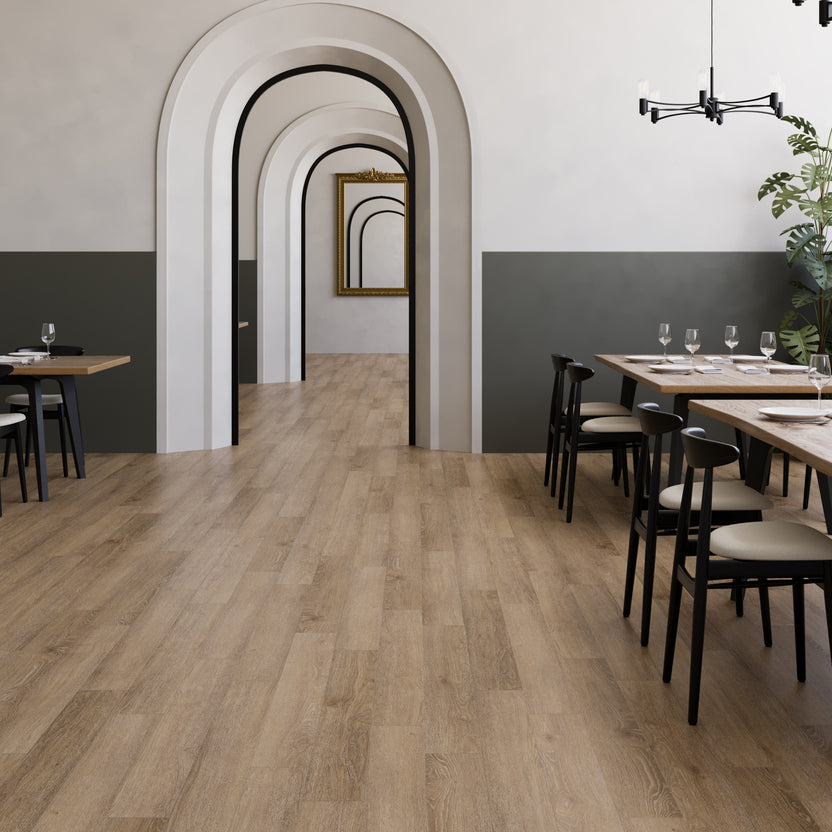 Natural White Wire-Brushed Luxury Vinyl Plank Flooring | Sutton ...